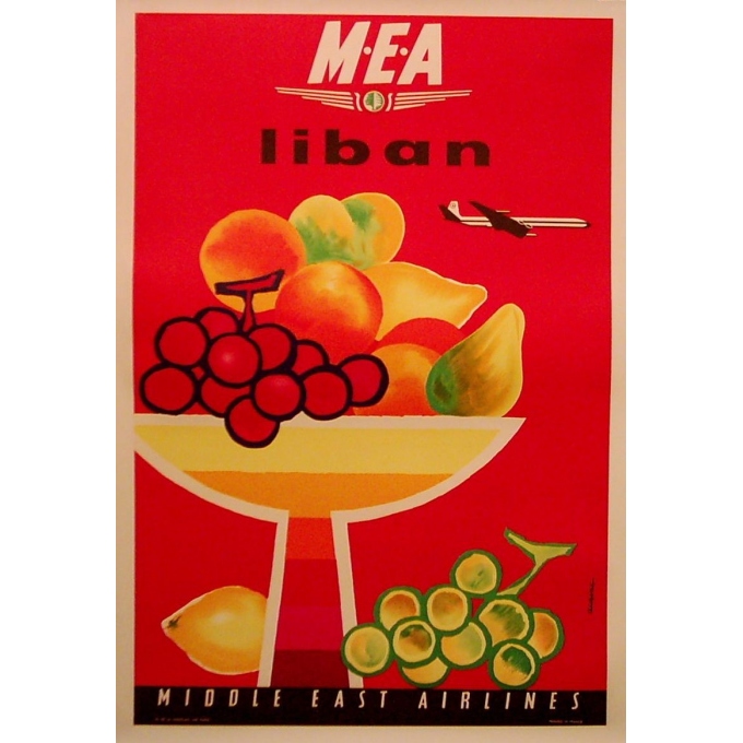 Original travel poster MEA Lebanon