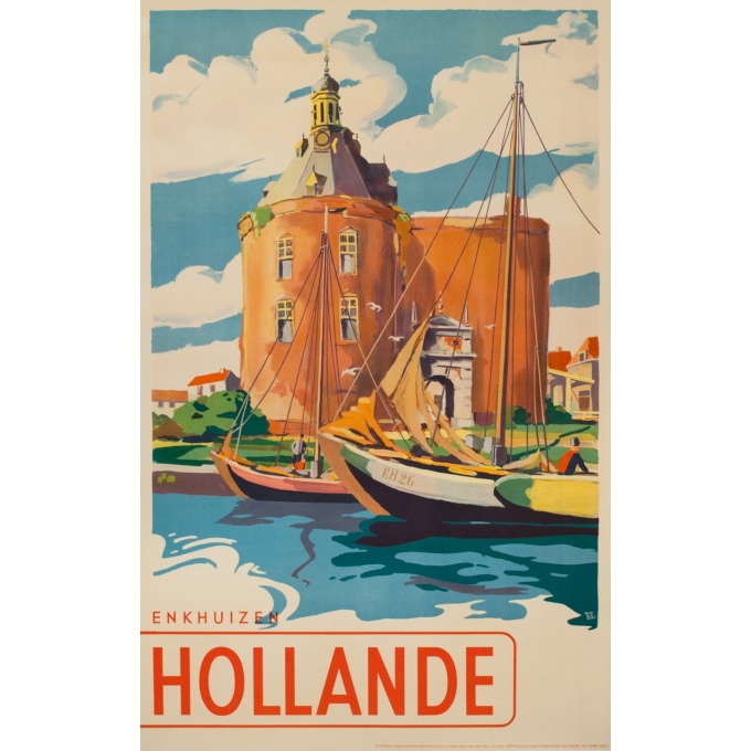 Vintage Travel Poster Hollande Netherlands By Frederiks 1958