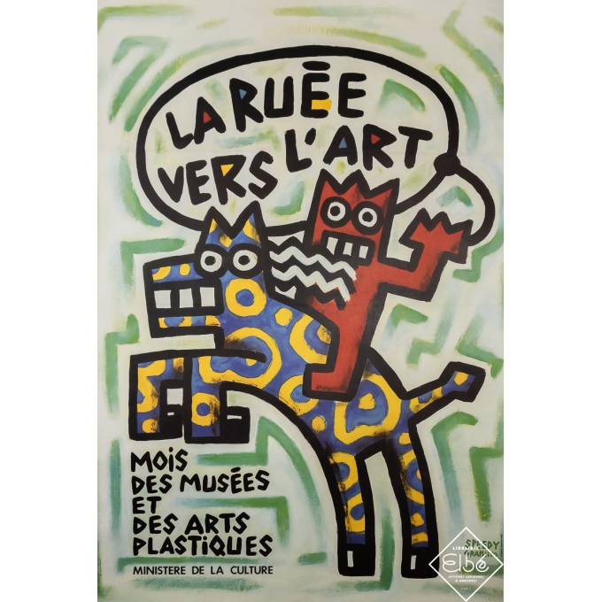 Affiche ancienne La Ruée vers l'Art de Speedy Graphito 1985