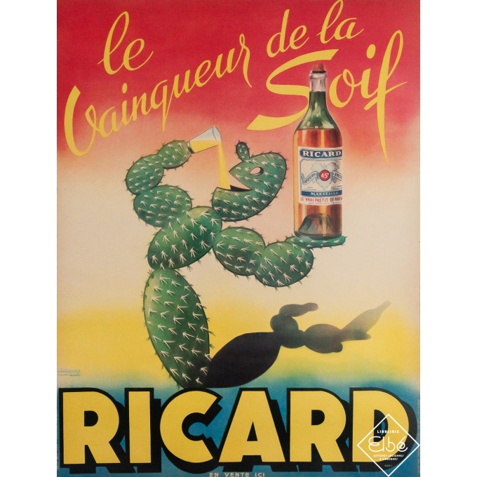 Vintage poster Ricard - Le vainqueur de la soif by L. Dechaume 1960
